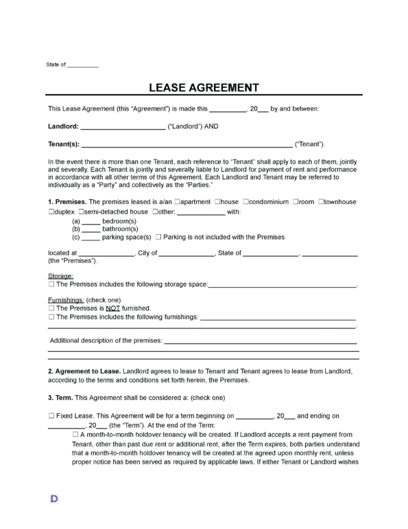 Free Room Rental Agreement Template | PDF & Word | Document Genius