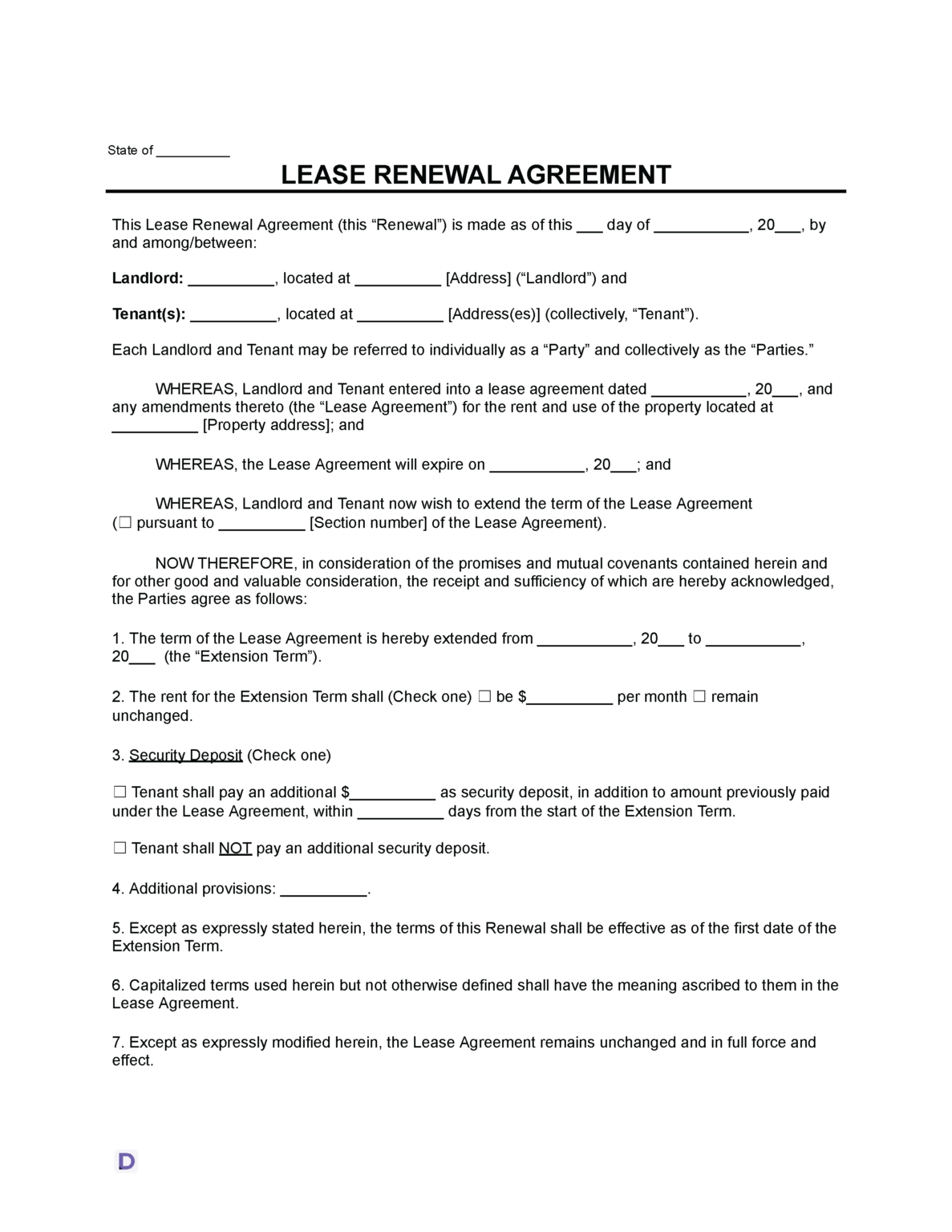 Free Room Rental Agreement Template | Document Genius