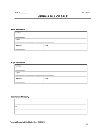 Free Virginia Bill of Sale Form | Document Geniu