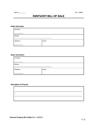 Free Kentucky Bill of Sale Form | Document Genius