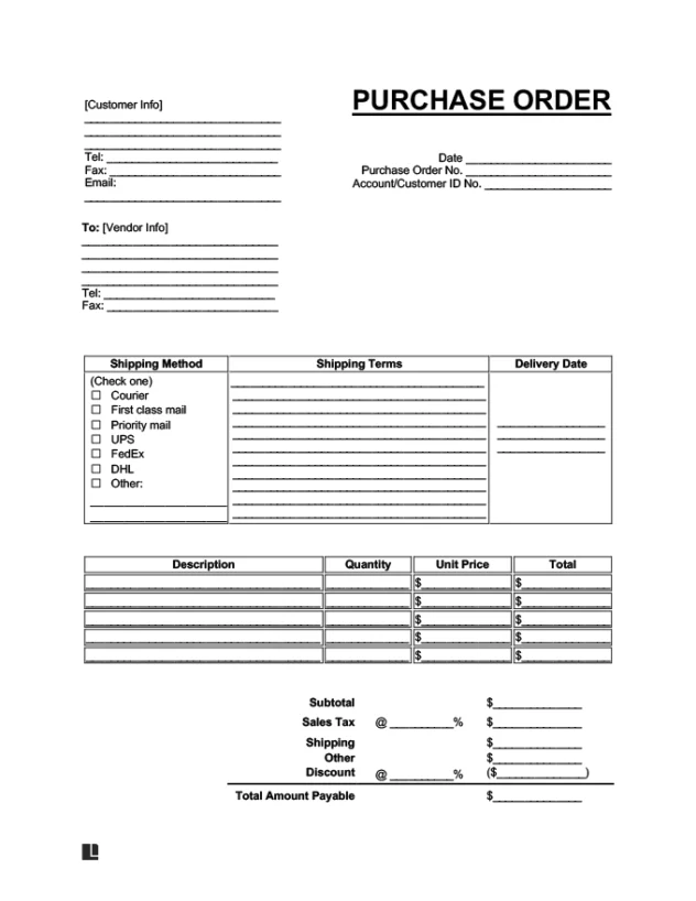 Free Purchase Order Template | Document Genius